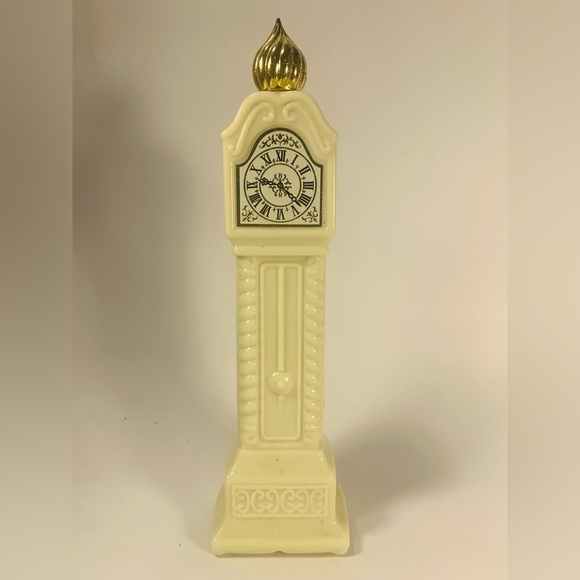 Accents | Vintage Avon Fragrance Hours Granfather Clock 6 Oz Milk Glass ...